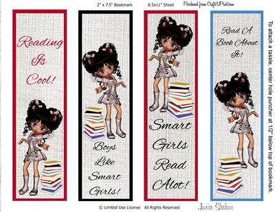 Girl Teen Brunette Bookmark Book Mark - CUP652205_2049 | Craftsuprint