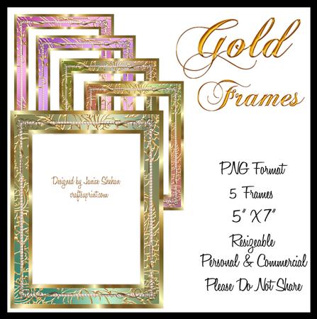 Gold Golden Digital Frames - CUP653041_2049 | Craftsuprint