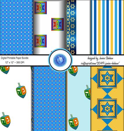 Hanukkah Scrapbook Paper Pack - CUP655469_2049 | Craftsuprint