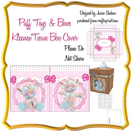 Puffy Toys & Bows Girl Baby Tissue Box Cover - CUP660504_2049 ...