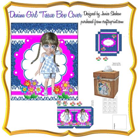Denim Girl Kleenex Tissue Box Cover - CUP660758_2049 | Craftsuprint