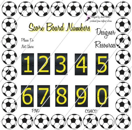 Sports Scoreboard Soccer Numbers Png Scrapbooking Clipart - CUP669065 ...