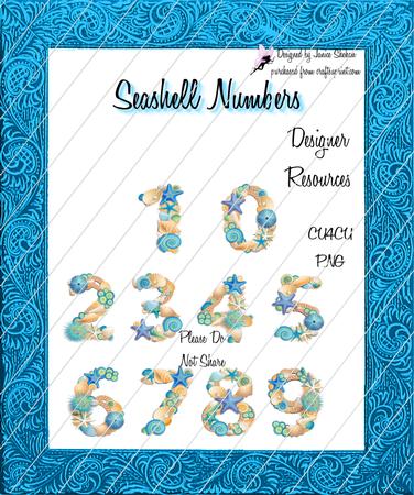 Seashell Numbers Png Scrapbooking Clipart - CUP669066_2049 | Craftsuprint