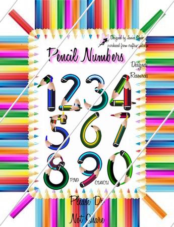 Pencil Numbers Png Scrapbooking Clipart - CUP669069_2049 | Craftsuprint