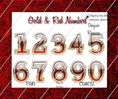 Red & Gold Numbers Png Scrapbooking Clipart - CUP669072_2049 | Craftsuprint