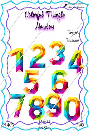 Colorful Triangles Numbers Png Scrapbooking Clipart - CUP669076_2049 ...