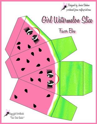 Girl Watermelon Slice Favor Gift Box - CUP670756_2049 | Craftsuprint