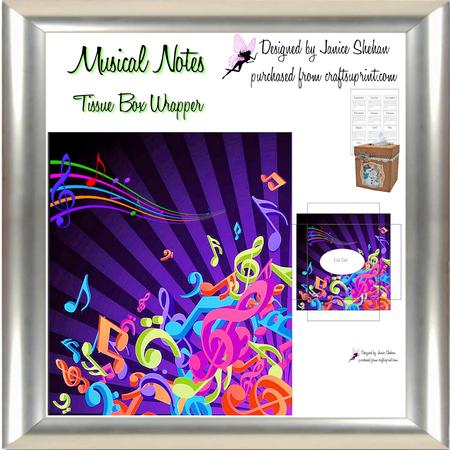 Musical Notes Tissue Box Cover Wrapper Music - CUP676724_2049 ...