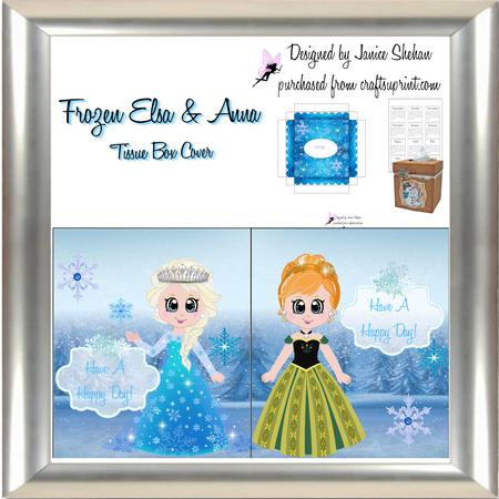 Frozen Anna Elsa Tissue Box Cover - CUP676816_2049 | Craftsuprint