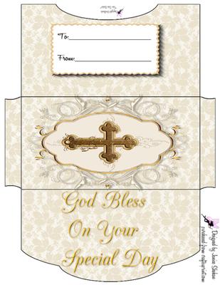 Cross Money Wallet Envelope Baptisim Communion Christening - CUP677034 ...