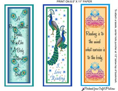 Peacock Bird Bookmarks Book Mark - CUP680834_2049 | Craftsuprint
