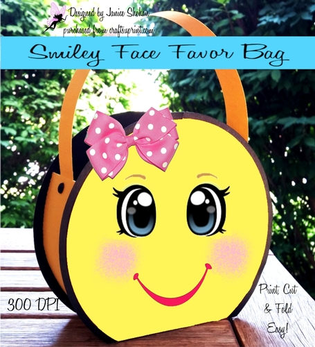 GIRL SMILE SMILEY FACE FAVOR GIFT BAG - CUP721392_2049 | Craftsuprint