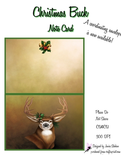 CHRISTMAS BUCK NOTE CARD C6 NOTELETS - CUP724293_2049 | Craftsuprint