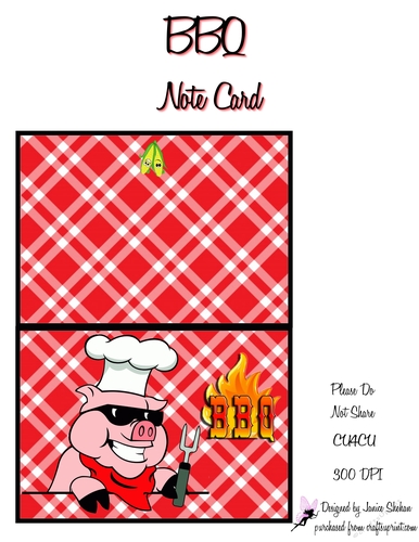 BBQ NOTE CARD C6 NOTELETS - CUP724295_2049 | Craftsuprint