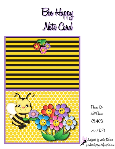 BEE HAPPY NOTE CARD NOTELETS - CUP724357_2049 | Craftsuprint