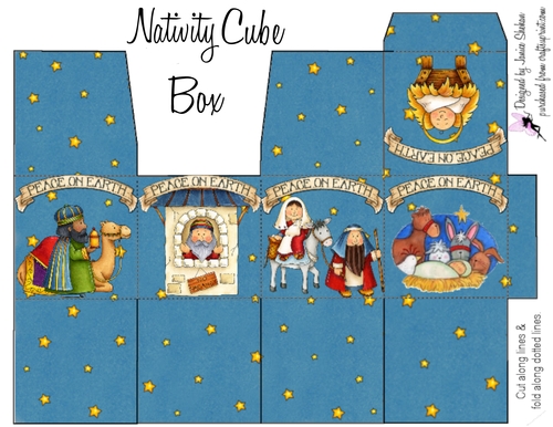 CHRISTMAS CUBE FAVOR GIFT BOX - NATIVITY CB4 - CUP745161_2049 ...