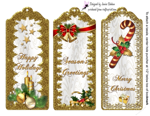 CHRISTMAS BOOKMARKS BOOK MARK ~ CHRISTMAS GOLD BOOKMARKS - CUP752645 ...