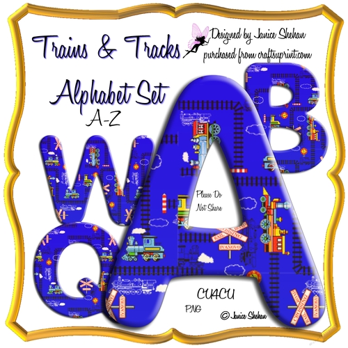 ALPHABET BOYS - TRAINS AND TRACKS SET - CUP754368_2049 | Craftsuprint