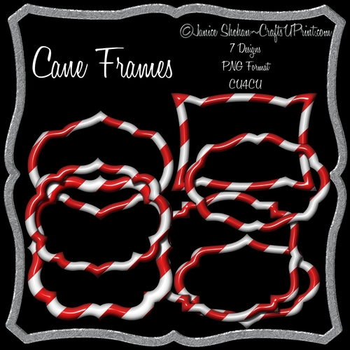 CHRISTMAS CANDY CANE FRAMES - 7 DIFFERENT DESIGNS PNG FORMAT ...