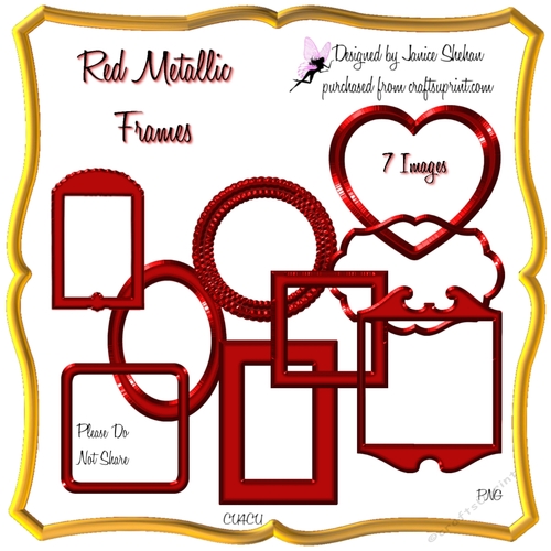 VALENTINES FRAMES - RED METALLIC FRAMES - CUP756198_2049 | Craftsuprint