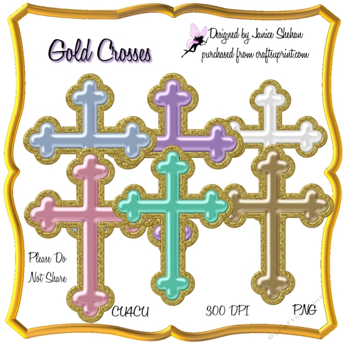 GOLD AND PEARL CROSSES ~ CLIPART EMBELLISHMENTS - CUP757630_2049 ...