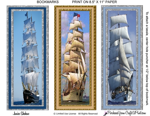 BOOKMARKS BOOK MARKS - TALL SHIPS 2 - CUP757771_2049 | Craftsuprint