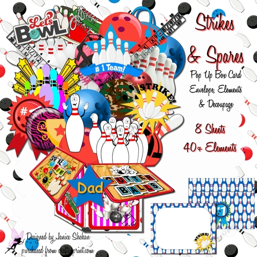 POP UP BOX CARD MEN BIRTHDAY SPORTS, BOWLING - STRIKES & SPARES ...