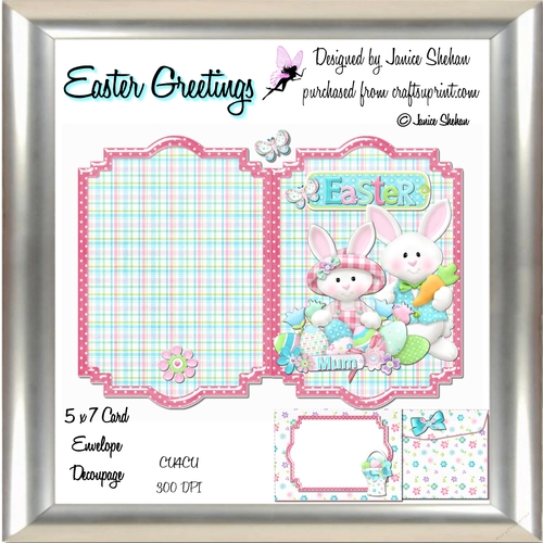 EASTER CARD, DECOUPAGE AND ENVELOPE 5 X 7 KIT - EASTER GREETINGS ...