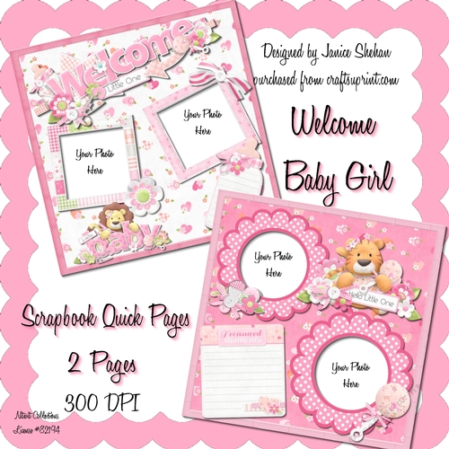 QUICK PAGES - WELCOME BABY GIRL - CUP765642_2049 | Craftsuprint