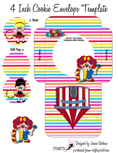 COOKIE POCKET - CLOWNS, CIRCUS, BALLOONS GIRLS - CUP802453_2049 ...