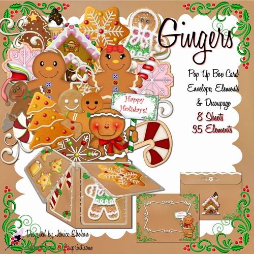 CHRISTMAS GINGERBREAD 3D BOX CARD KIT - GINGERS - CUP809143_2049 ...