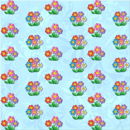 SMILING FLOWERS BACKGROUND SCRAPBOOKING PAPER - 5 - CUP818830_2049 ...