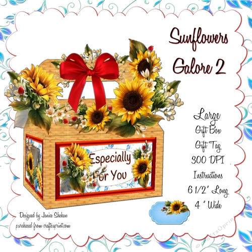 LARGE GIFT BOX - SUNFLOWERS GALORE 2 - CUP854790_2049 | Craftsuprint