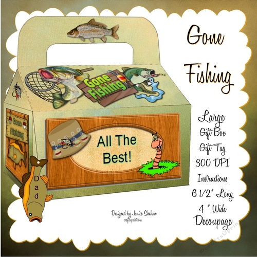 GOING FISHING - LARGE GIFT BOX - CUP881235_2049 | Craftsuprint