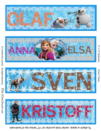 FROZEN BOOKMARKS ANNA ELSA OLAF KRISTOFF - CUP895365_2049 | Craftsuprint