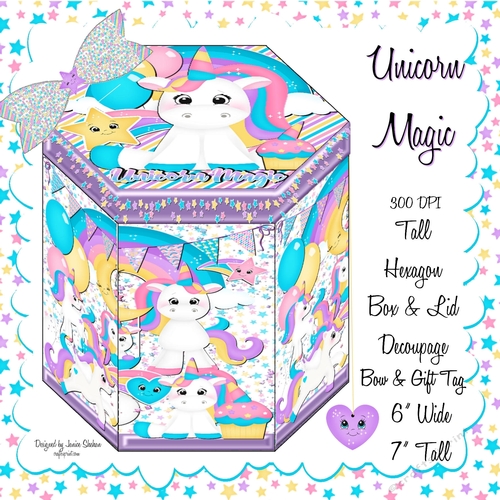 UNICORN MAGIC - HEXAGONAL GIFT BOX - HB 108 - CUP953999_2049 | Craftsuprint