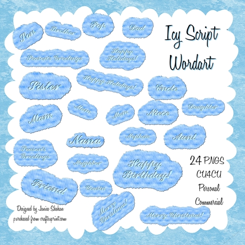 ICY SCRIPT WORDART TAGS - CUP974945_2049 | Craftsuprint