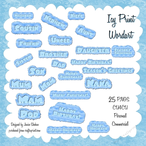 ICY PRINT WORDART TAGS - CUP974946_2049 | Craftsuprint