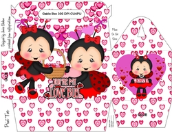 GABLE TOP GIFT BOX - VALENTINES DAY LOVE BUG LADY BUGS - Photo by Pam ...