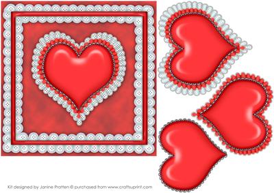 Red Heart in Frame Card Front with Decoupage Layers - CUP280588_1504 ...
