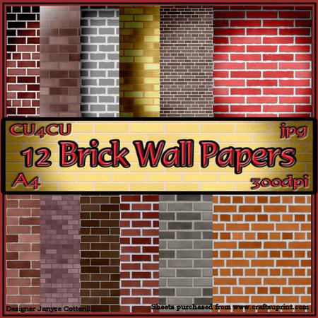 12 Brick Wall A4 Papers - CUP344207_1035 | Craftsuprint