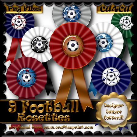 9 Football Rosettes Cu4cu - CUP403832_1035 | Craftsuprint