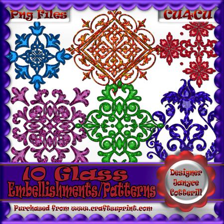 10 Glass Effect Embellishments/patterns - CUP425448_1035 | Craftsuprint