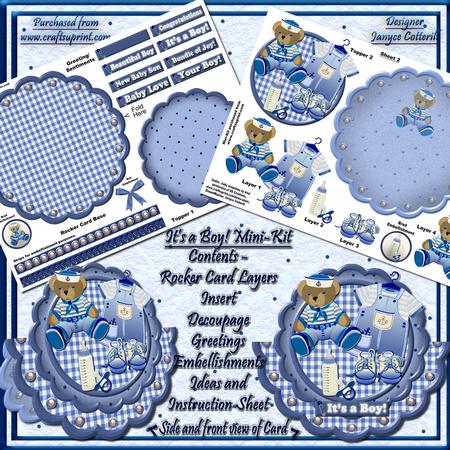 It's a Boy! Rocker Card Mini-kit - CUP478377_1035 | Craftsuprint