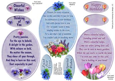 Three Flower Verse Topper with Sentiments - CUP583266_1035 | Craftsuprint