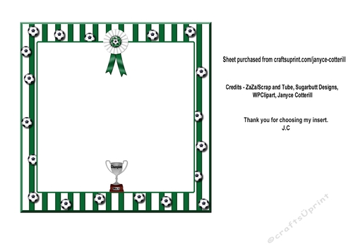 Green n White Football Insert Plaque - CUP782247_1035 | Craftsuprint