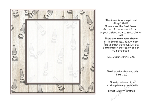 Sometimes.....the Best Beers Insert - CUP802091_1035 | Craftsuprint