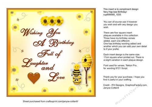 Birthday / Inserts / Card Making