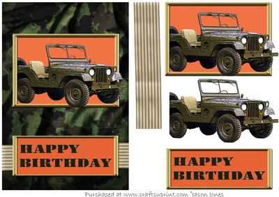 Birthday Jeep Card - CUP190239_1068 | Craftsuprint