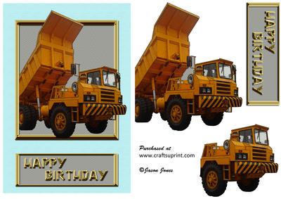 Dumper Truck of Fun Card Front - CUP190505_1068 | Craftsuprint